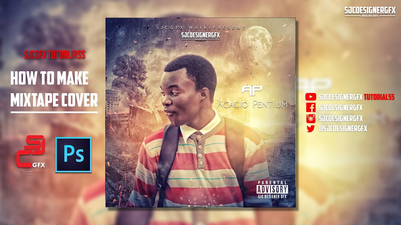 MIXTAPE COVER DESIGNED IN PHOTOSHOP CC (SJCGFX Works) - YouTube