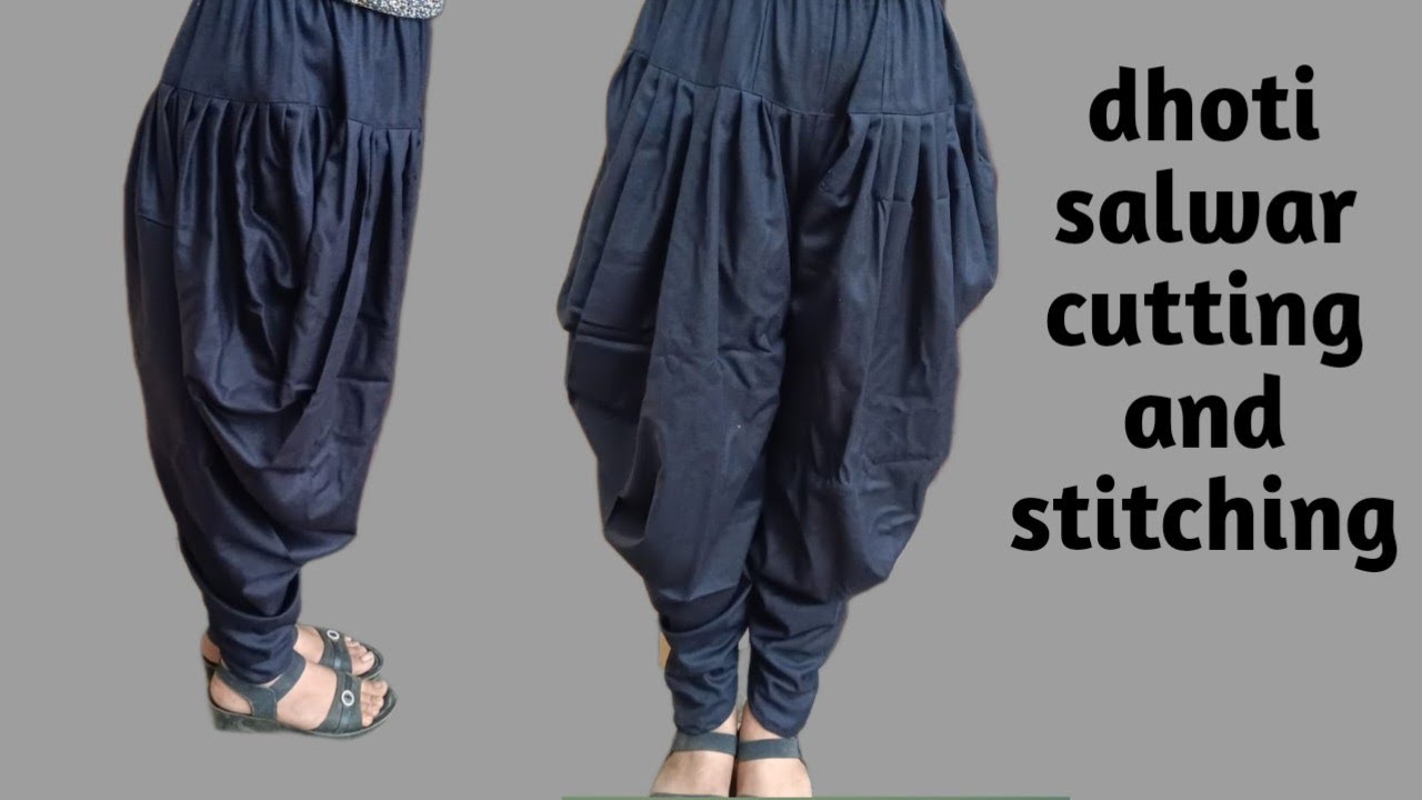 dhoti salwar cutting and stitching.aasan tarika - YouTube