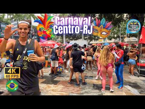 CARNAVAL NO CENTRO DO RIO 2026 🇧🇷 Andando e Mostrando Tudo em 4K