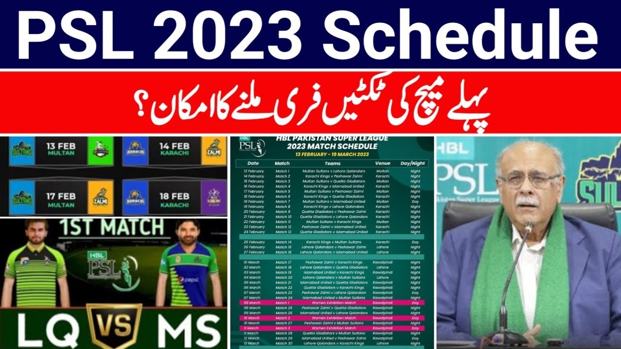 PSL 2023 Matches Schedule - PSL 8 Schedule - PSL Schedule #psl8 #psl # ...