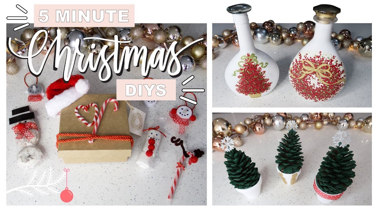 5 Minute DIY Christmas Decor | Decorations, treats & Cute wrapping ...