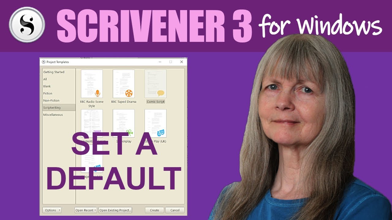 Scrivener 3 for Windows: Set a Default Project Template - YouTube