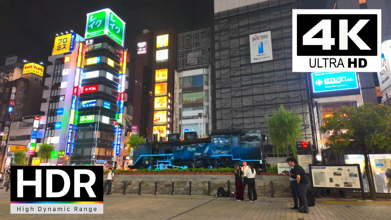 Tokyo 2024 - Shimbashi 4K Night Walking Tour, Japan Street Walk｜4K HDR ...