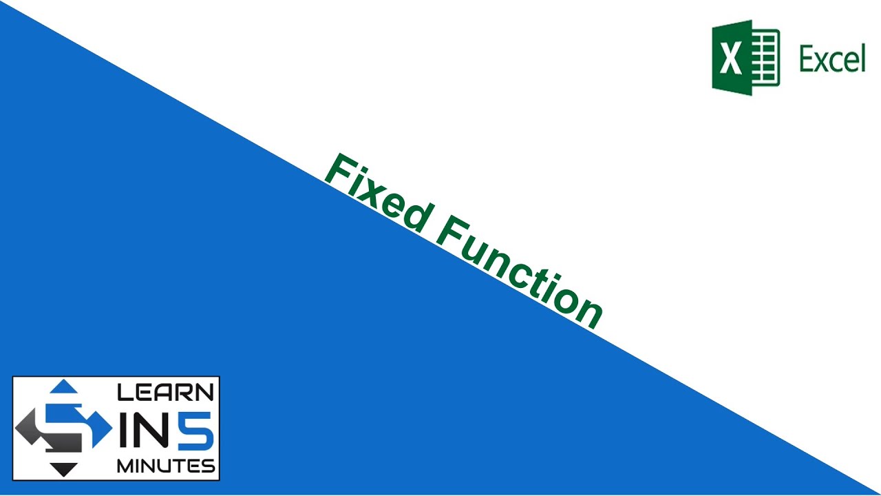 How To Use Fixed Function In Microsoft Excel Learn In 5 Minutes Youtube 8717