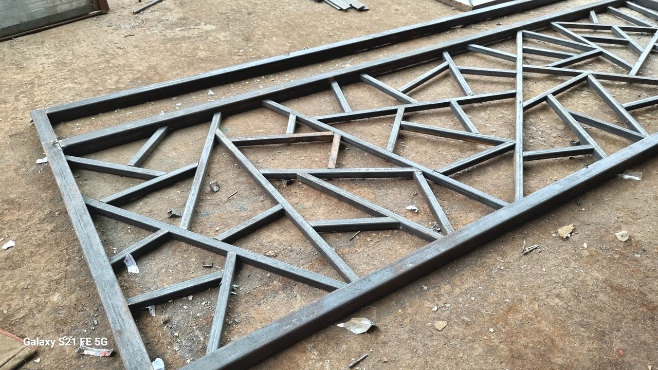 square tube IRON GRILL design for elevation | modern iron grill designs ...