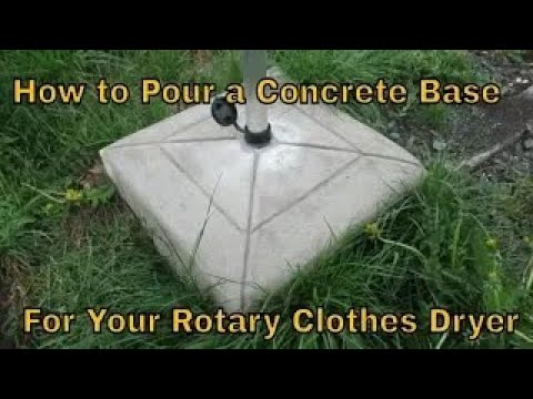 How To Dig and Cement a Rotary Clothes Line Base How make Concrete base ...