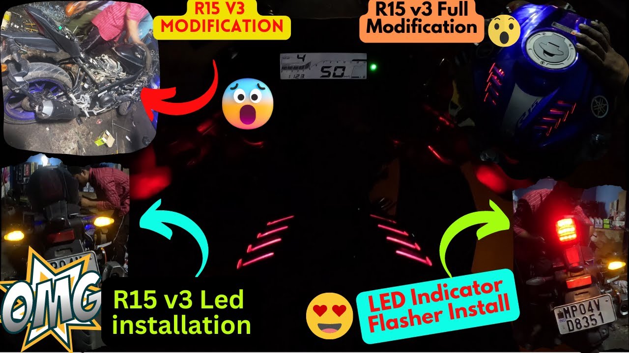 Yamaha R15 v3 Modification | R15 v3 LED Indicator Install Part 1 # ...