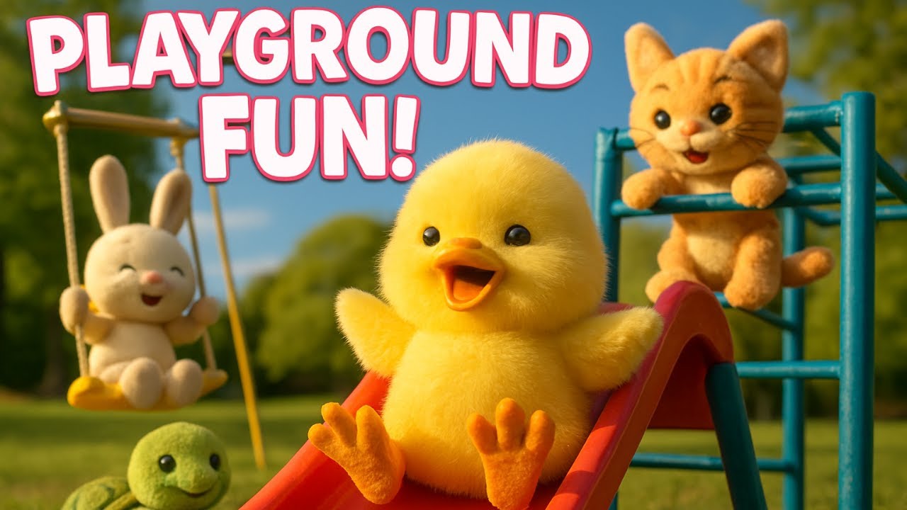 Playground Fun! 🐥🐰🐢 Cute Animal Friends at Play!#cute #funny #cartoon ...