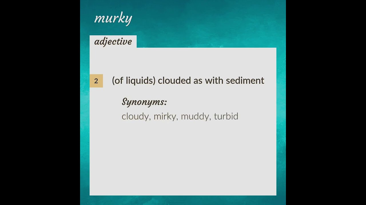 Murky Meaning Of Murky YouTube Murky Meaning Of Murky YouTube