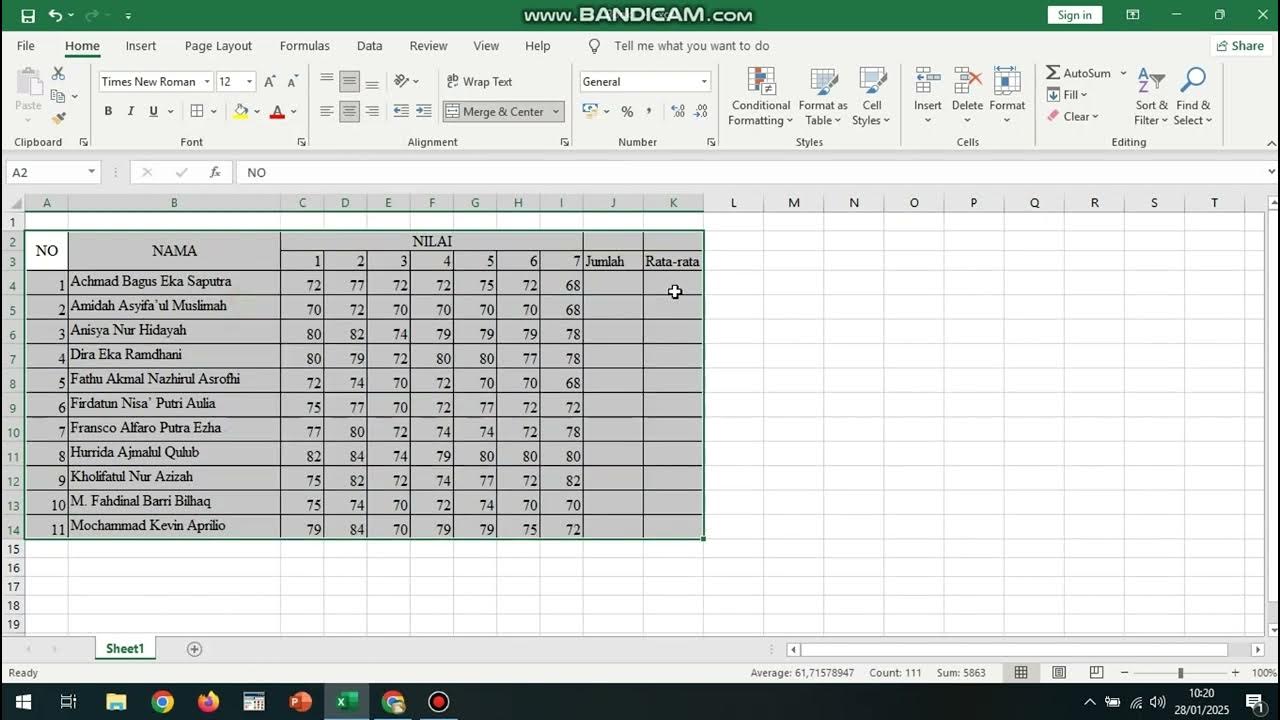 Cara Menggunakan Menu Sum pd Ms Excel - YouTube
