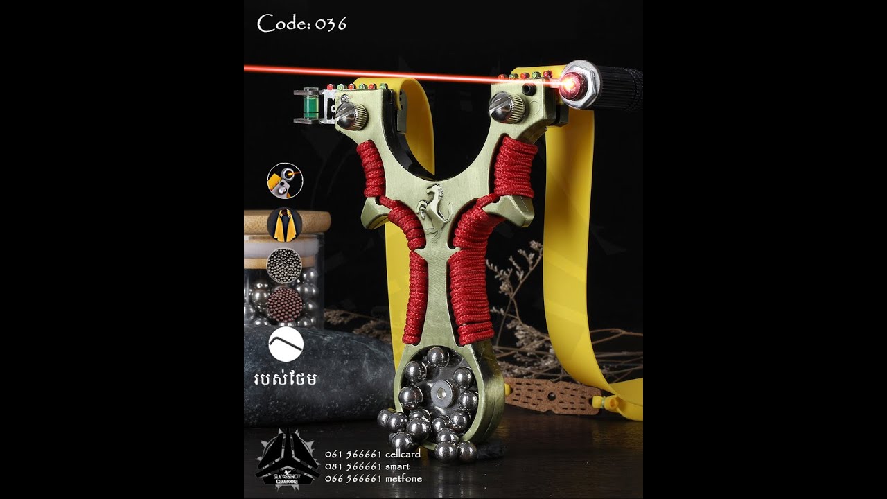 How to install slingshot with rubber ?របៀបតំឡើងចំពាម code:036 - YouTube