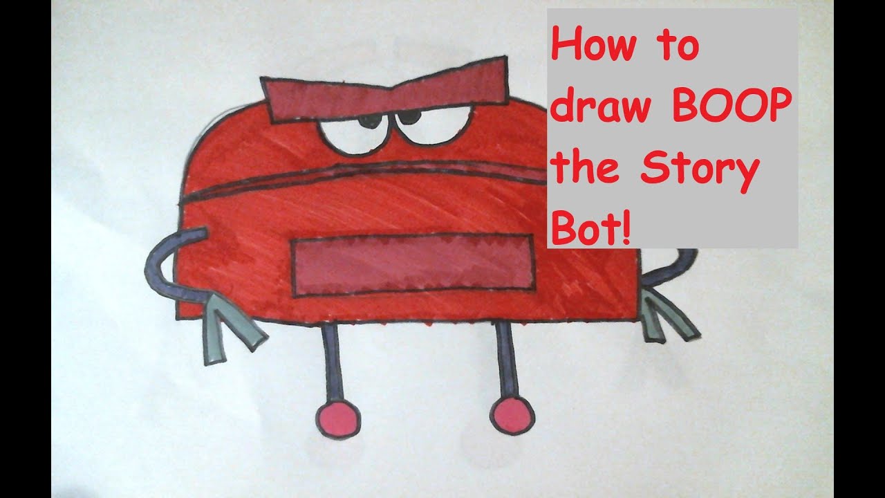 How to Draw Boop, the Red Story Bot! EZ! - YouTube