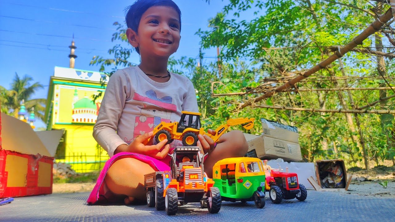 JCB Toys Unboxing - Tractor, excavator, Auto Cute Kid play with toys ...