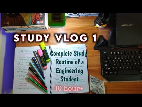 Study Vlog 1 : Complete Study Routine of a Civil Engineering Student; 10hour+ Self Study - YouTube