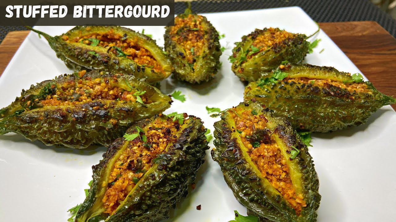 तव्यावर कडू न होणारी खमंग भरलेली कारली।bharli karli recipe in marathi ...