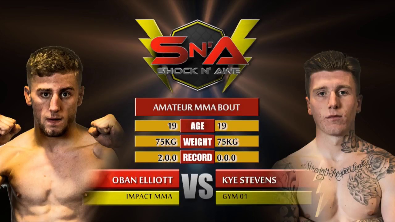 Shock N Awe 26 Oban Elliot vs Kye Stevens Amateur MMA - YouTube