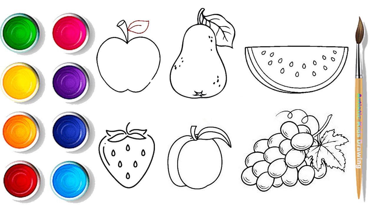 Learn How to Draw Fruits For Kids | Fruits Drawing for children - YouTube
