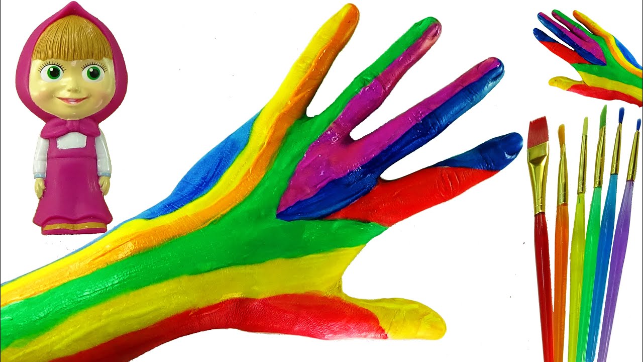 Body Painting Learning Colors Video for Children .Paint with Masha an ...