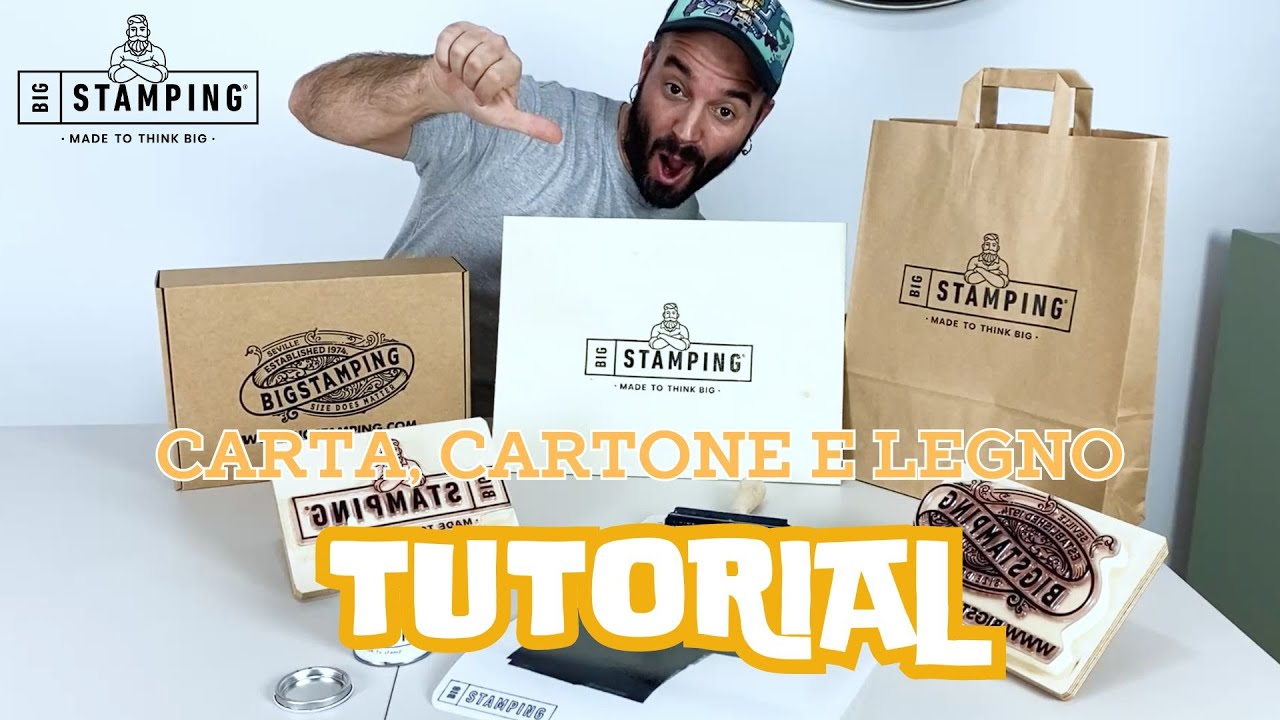Timbro Grande Bigstamping. Tutorial di stampa su carta, cartone e legno ...