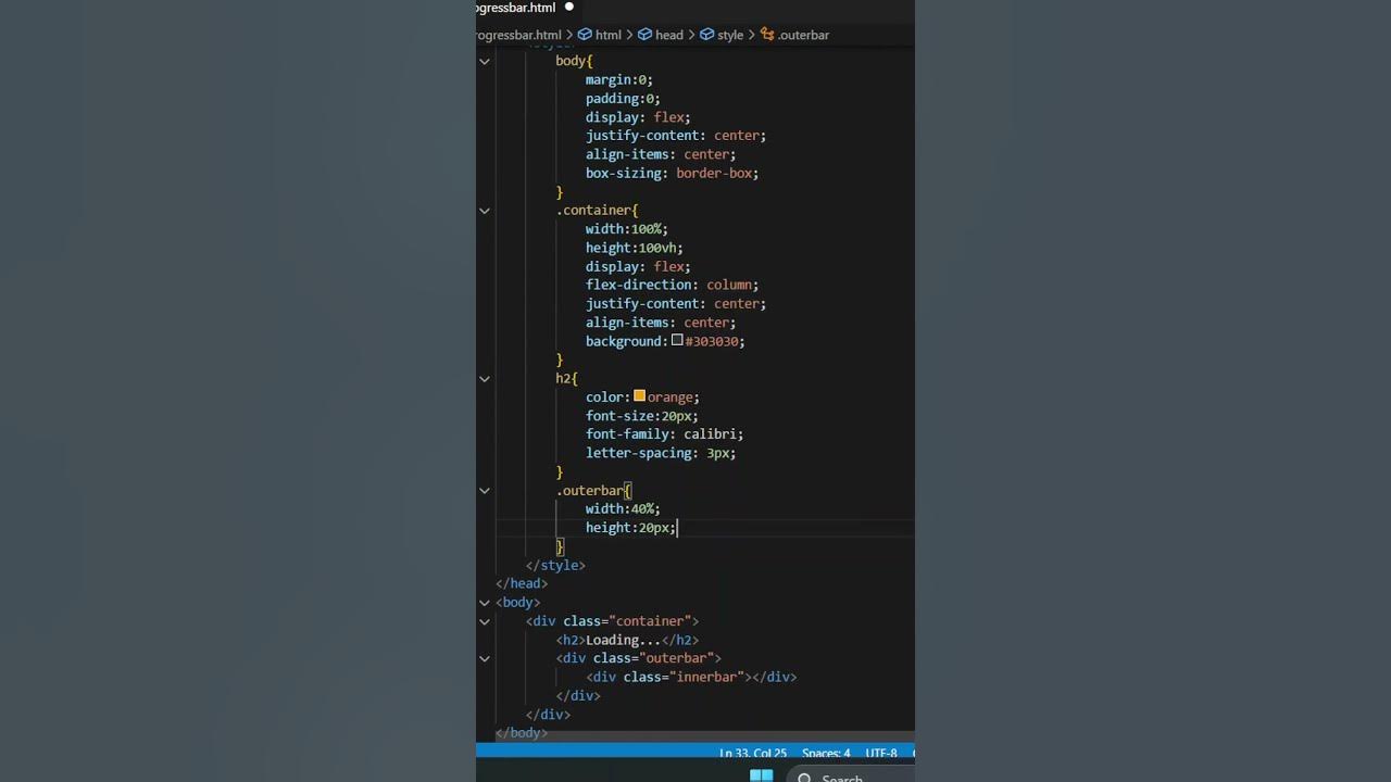 How to create Progress Bar in CSS. #html #css #progressbar - YouTube