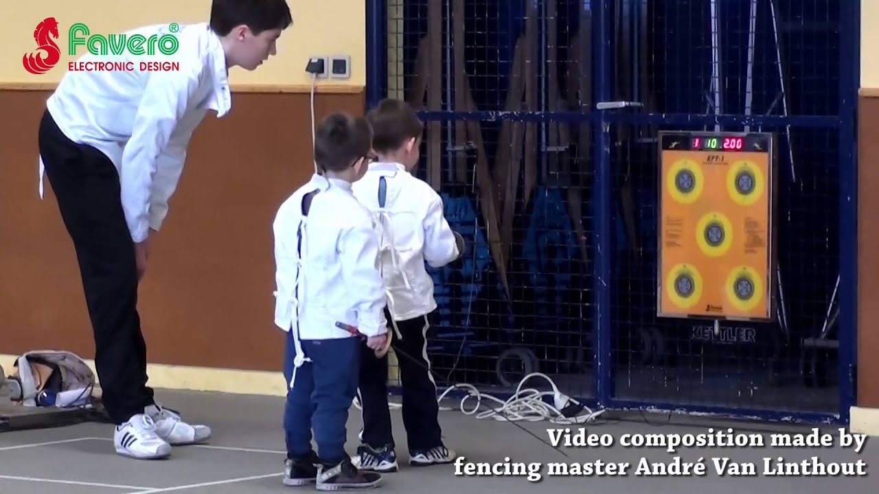 FAVERO: EFT-1 fencing target video with young fencers - YouTube