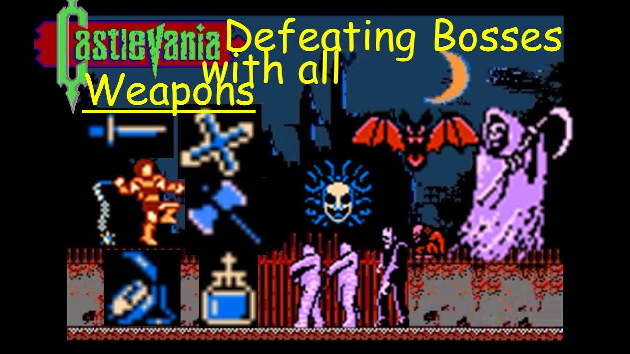 Castlevania NES Defeating Bosses With All Weapons - YouTube