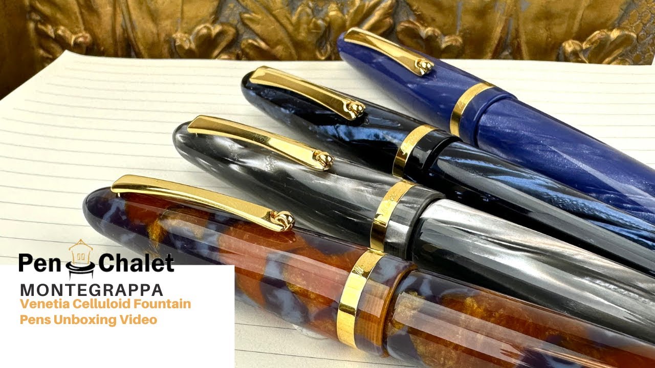 Montegrappa Venetia Celluloid Fountain Pens Unboxing - YouTube
