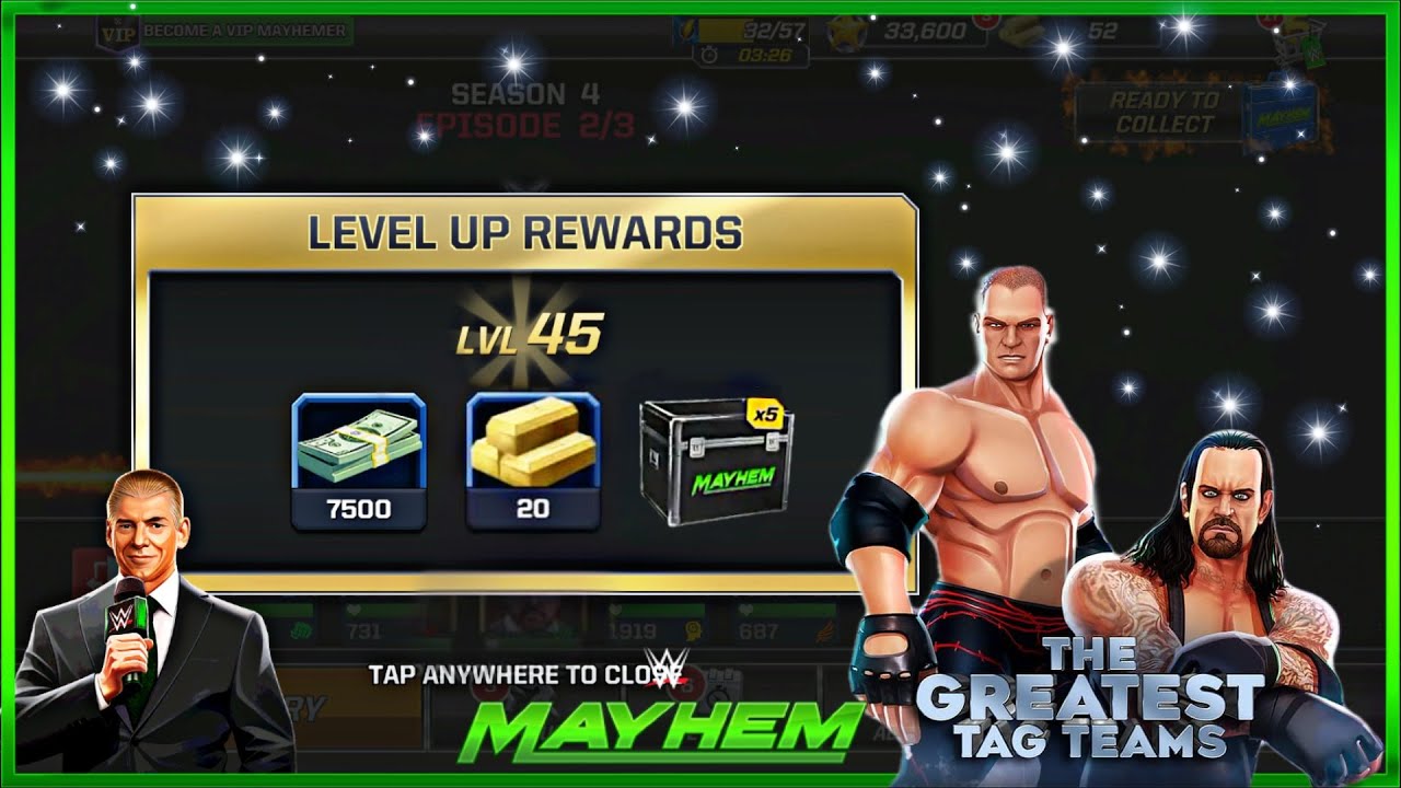 WWE Mayhem Level Up 45 Amazing Rewards - YouTube