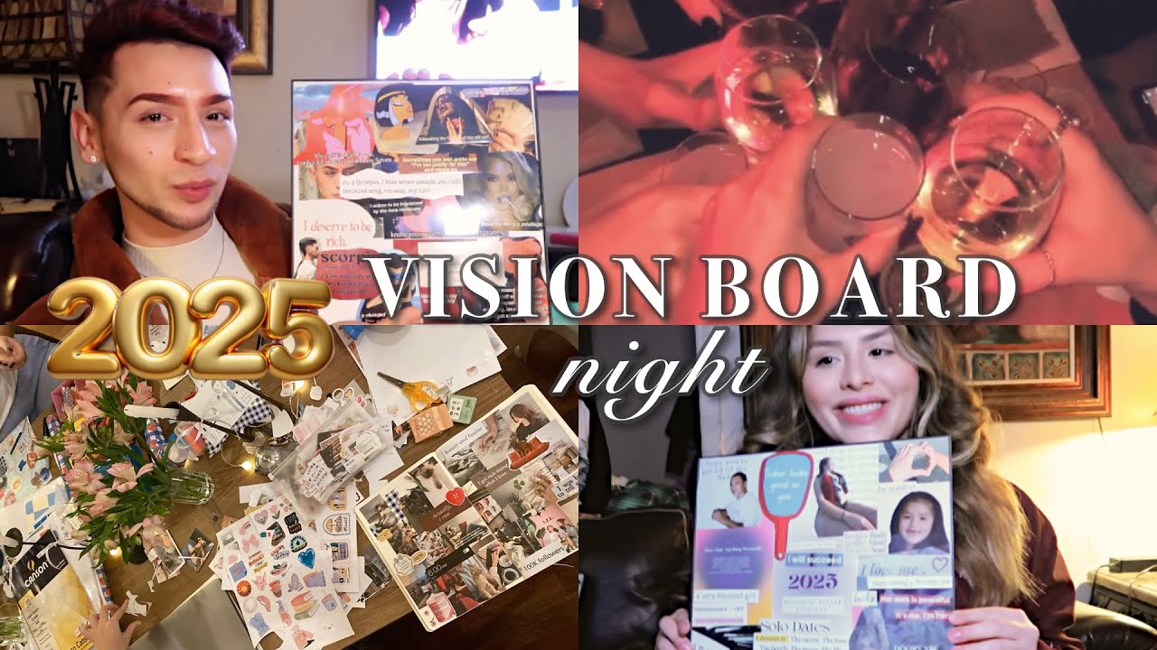 our vision boards ♡ girls night ୨ৎ 2025 ˏˋ ★ ˎˊ - YouTube