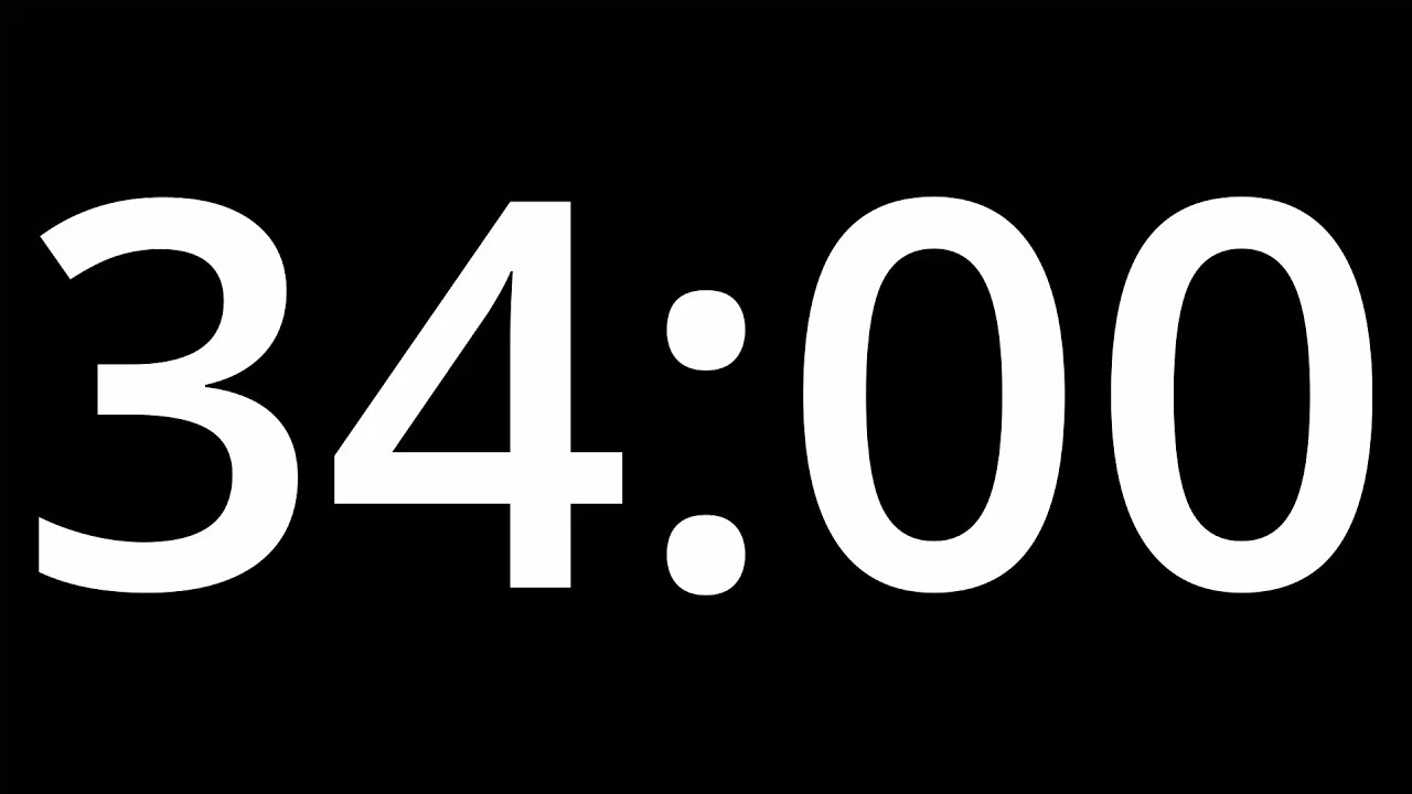34 MINUTE TIMER with alarm - COUNTDOWN Clock Alarm - YouTube