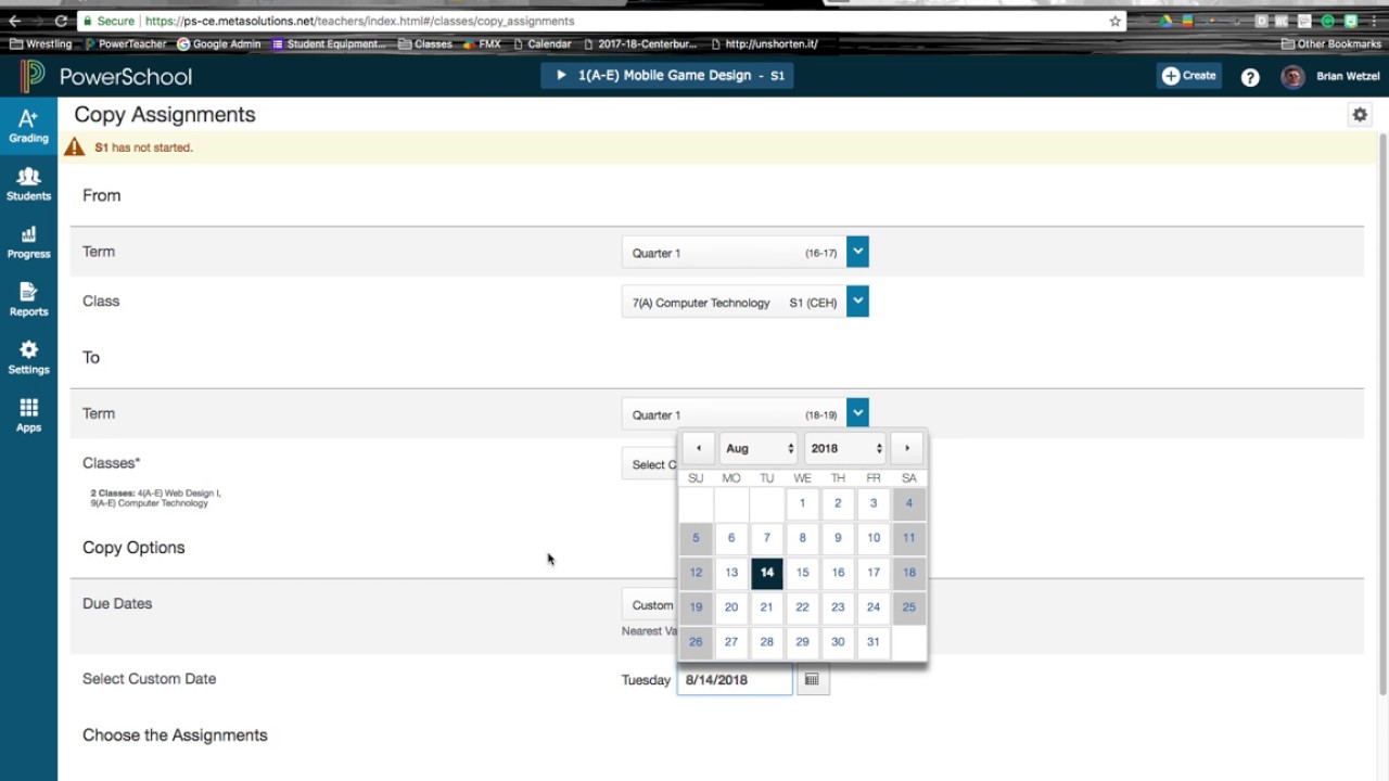 PowerTeacher Pro - Copy Assignments from Previous Years - YouTube