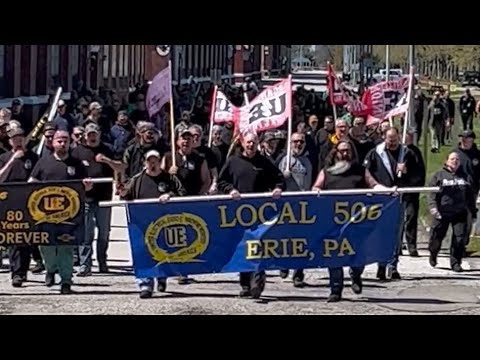 UE Local 506 Members March for Right to Strike - YouTube