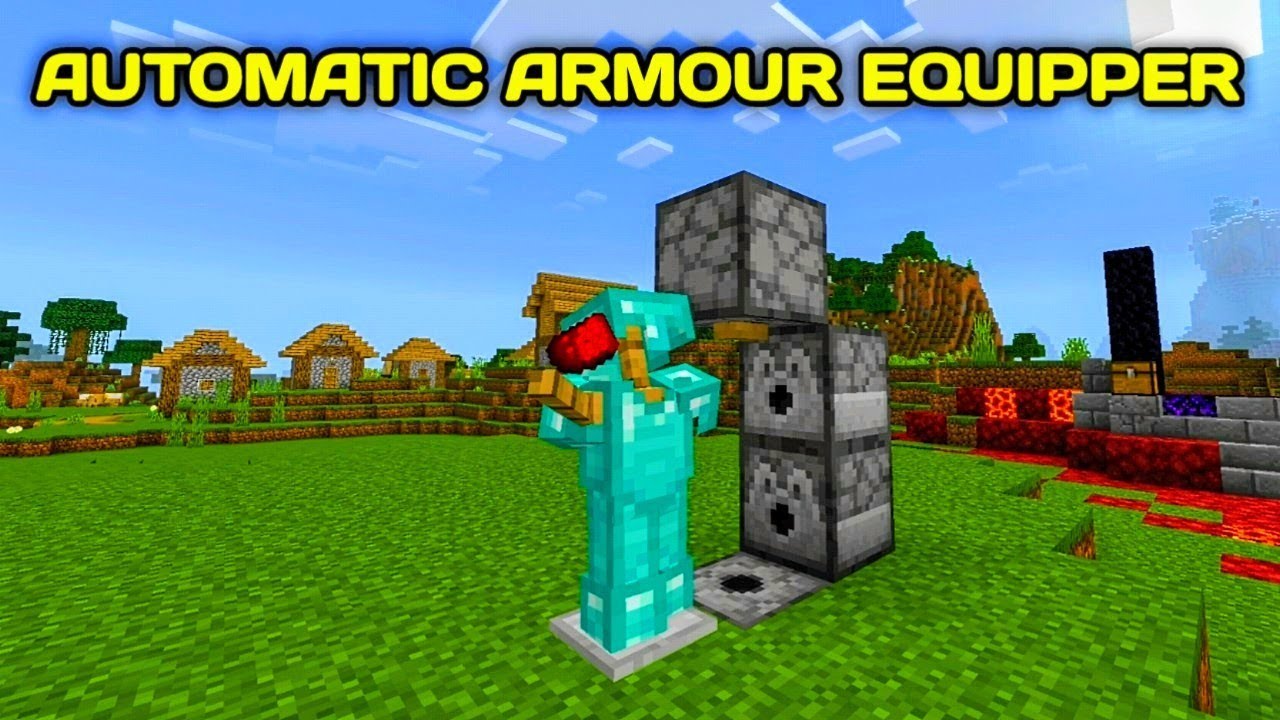 How to make a Automatic Armour Equipping machine in Minecraft - YouTube