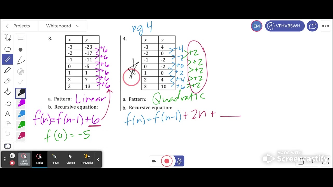 Linear and Quadratic Recursive equations - YouTube