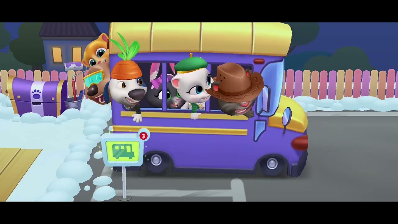 Talking Tom and friends , bus trips and making a band ! - YouTube
