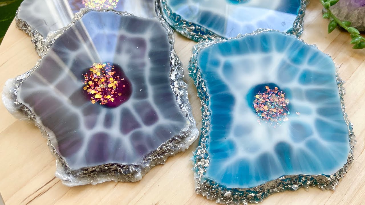 Larimar Effect in Resin Coasters Step by Step Tutorial - YouTube