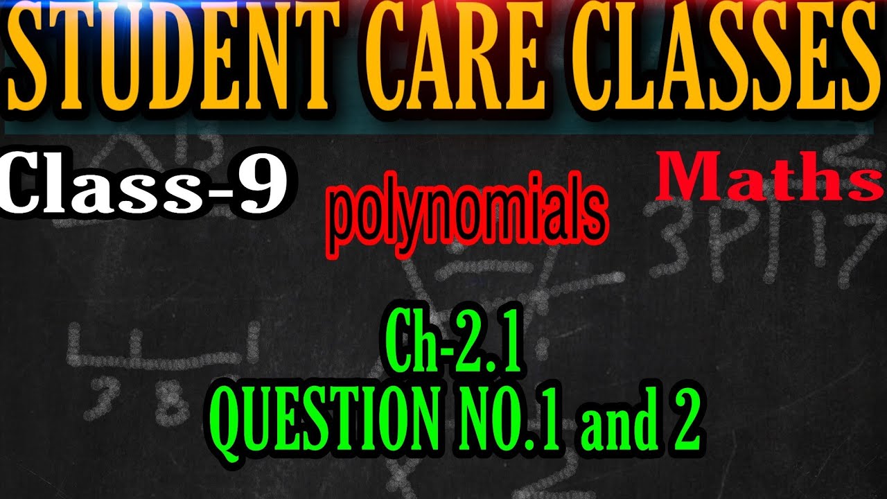 Class-IX Chapter-2 Polynomials Ex-2.2 NCERT Question no-1 and 2 - YouTube