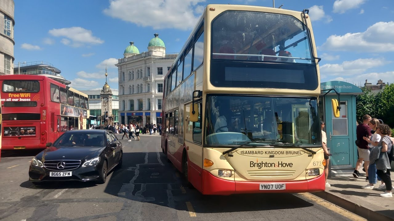 Onboard Brighton & Hove Bus 673 (YN07 UOF) - YouTube