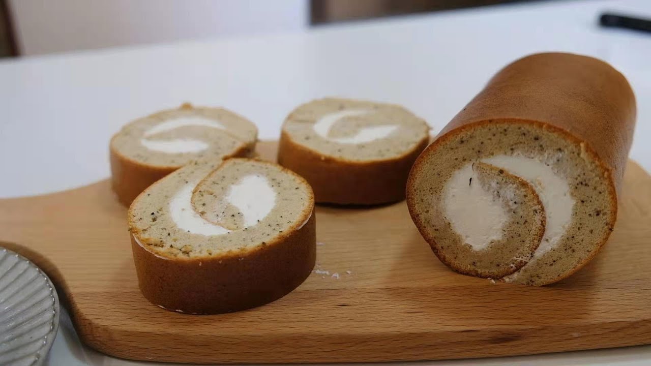 Earl Grey tea Swiss roll cake 伯爵红茶蛋糕卷 - YouTube