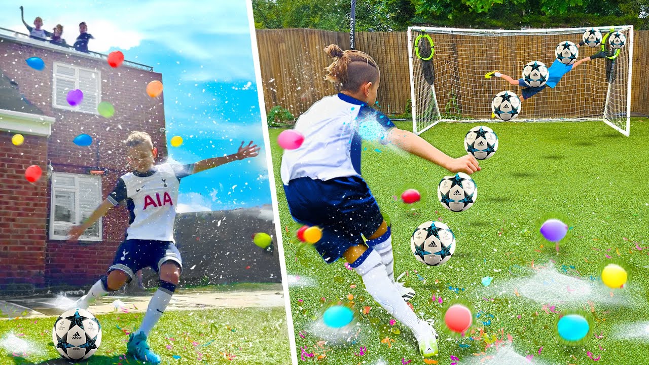 WATER BALLOON PENALTY SHOOTOUT CHALLENGE *SCORE FOR $$$* 🎈😱 - YouTube