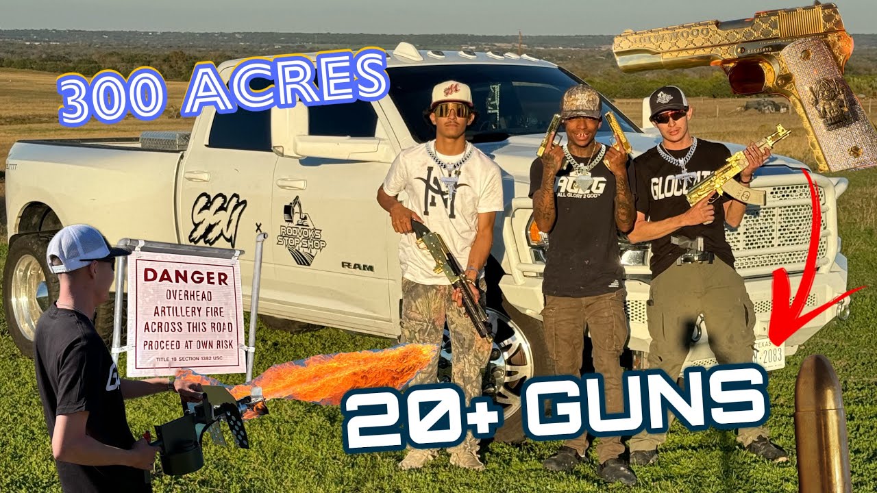 LANDSCAPING FOR @GHGHussle | SHOOTING 20+ GUNS ON 300 ACRES! - YouTube