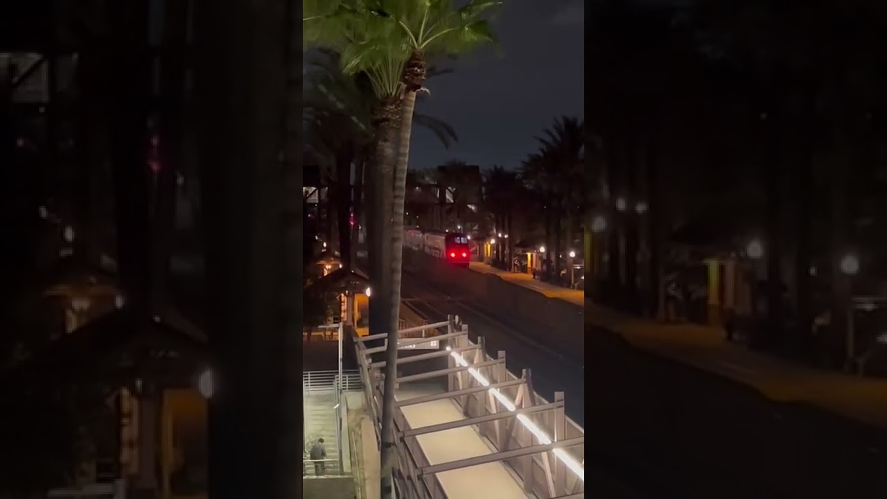 Train taking off at Fullerton train station - YouTube