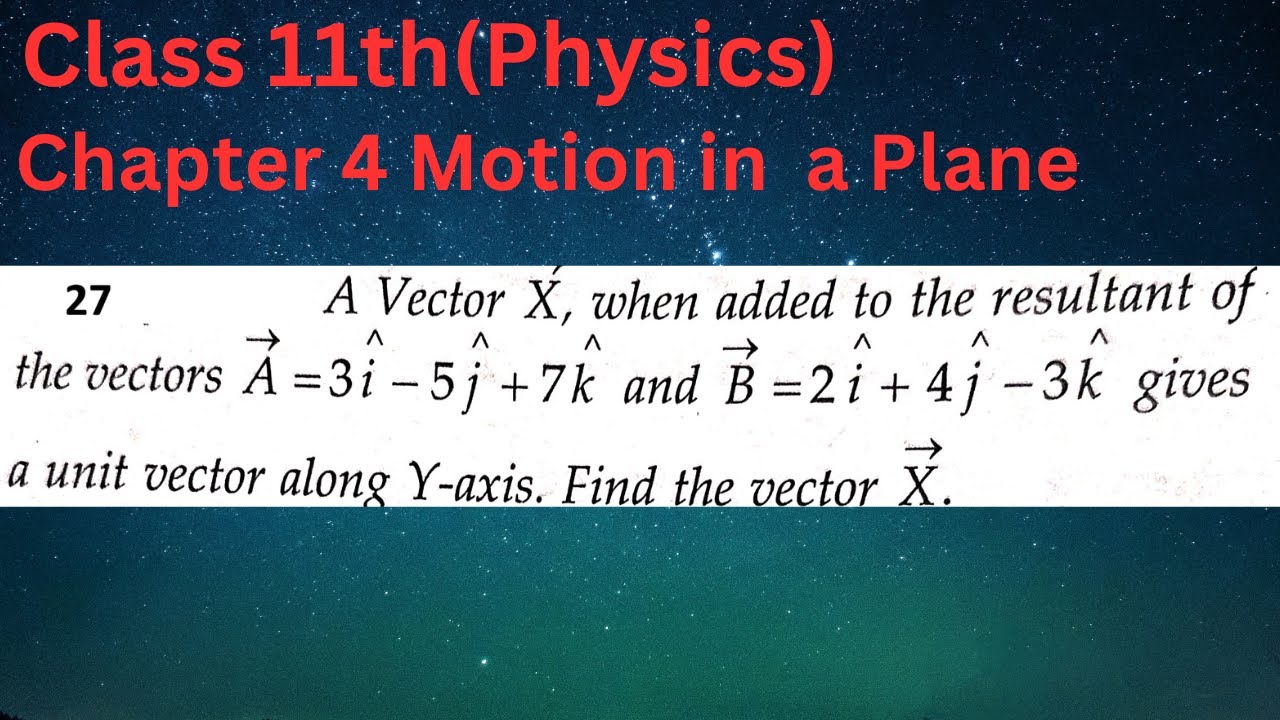 A vector X when added to the resultant of vectors A=3i-5j+7k and B=2i ...