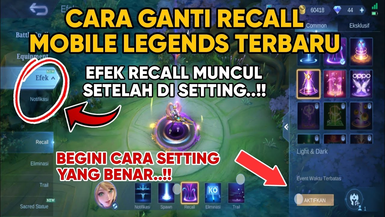 Cara Ganti Recall Mobile Legends Terbaru 2025 | Cara Setting Efek ...