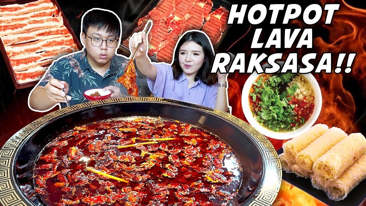 CELUP DAGING DI KUAH LAVA FULL CABE !! HOTPOT CABE RAKSASA - YouTube