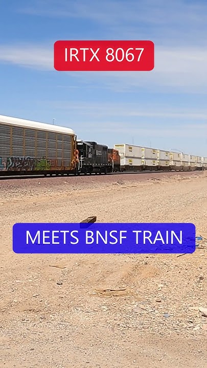 IRTX 8067 GP-10 Meets BNSF Stack train #shorts #railfanning - YouTube