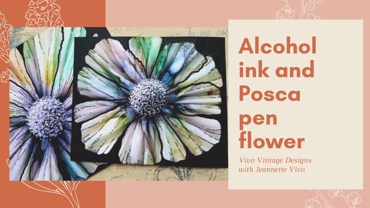 #264 - Alcohol ink and Posca pen flower - YouTube
