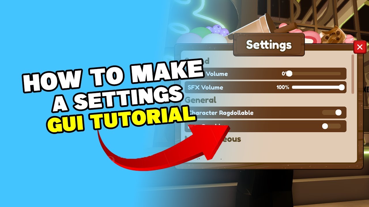 How To Make A Settings GUI In ROBLOX Studio (Cafe Series Pt.11) - YouTube