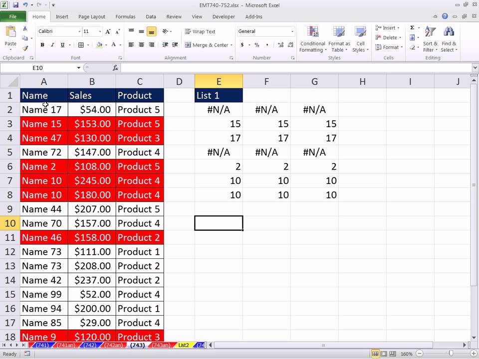 Excel Magic Trick 743: Conditional Formatting To Match Items In List On ...
