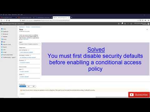 Solved - You must first disable security defaults before enabling a ...